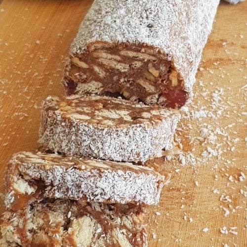 Italian Chocolate Salami Recipe - Eazy Peazy Desserts