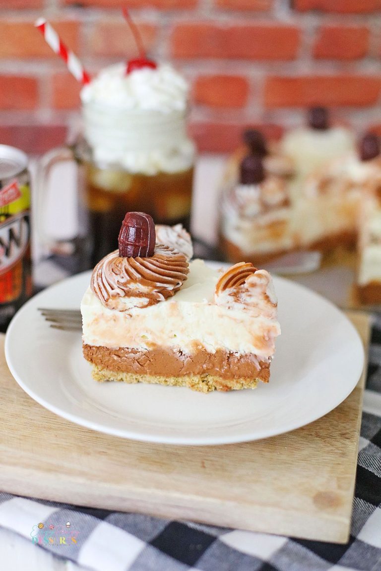 The Best No Bake ROOT BEER CHEESECAKE - Eazy Peazy Desserts