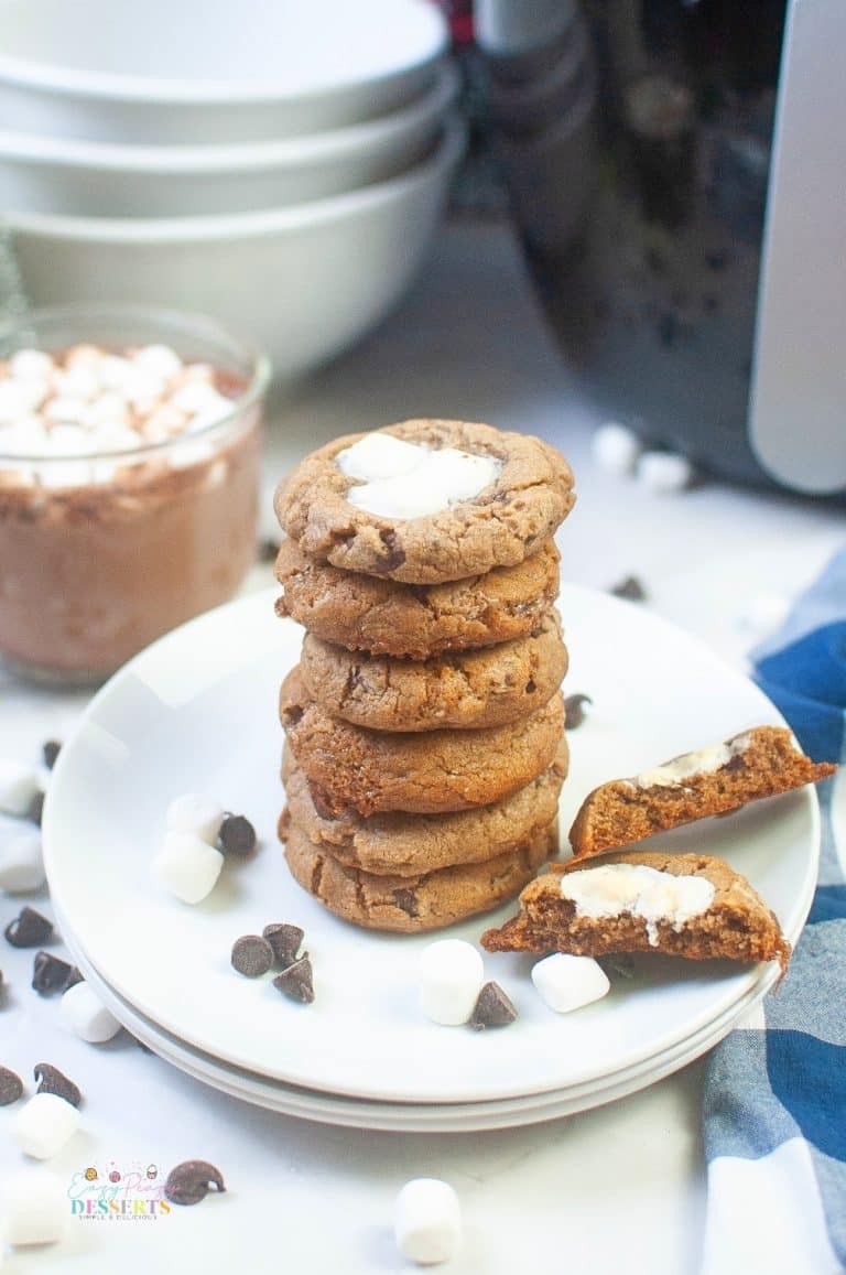 Hot Cocoa Cookies In The Air Fryer - Eazy Peazy Desserts