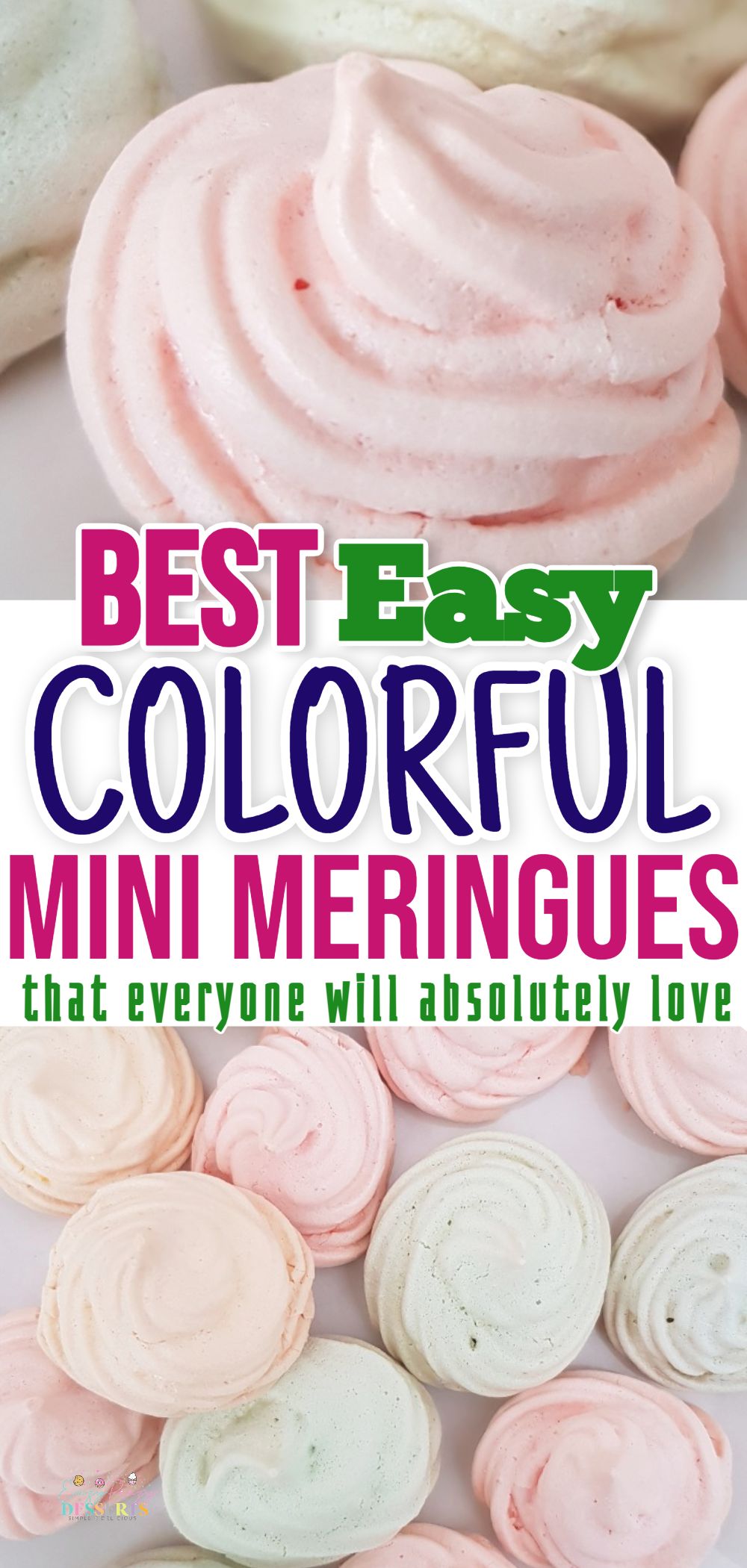 Mini Colorful Meringue Cookies Recipe - Eazy Peazy Desserts